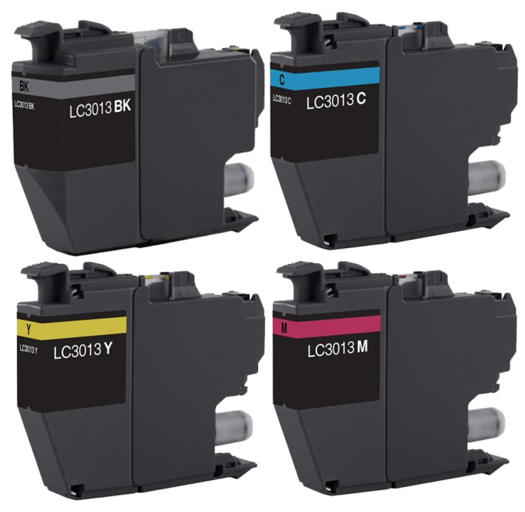 Brother LC3013 Ink Cartridge (1 Black and 1 of each Color C/M/Y) Compa ...