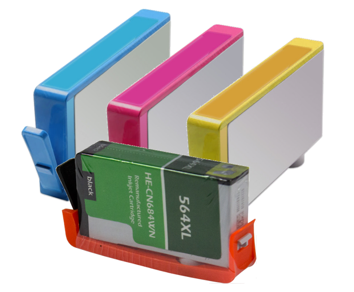 HP 564XL Compatible Set of 4 Inkjet Cartridges BK/C/M/Y – InkSell.com